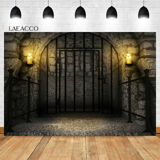 Prison Cell Room Backdrop Dark Jail Cell Bed Bloodstains Murder Mystery ...