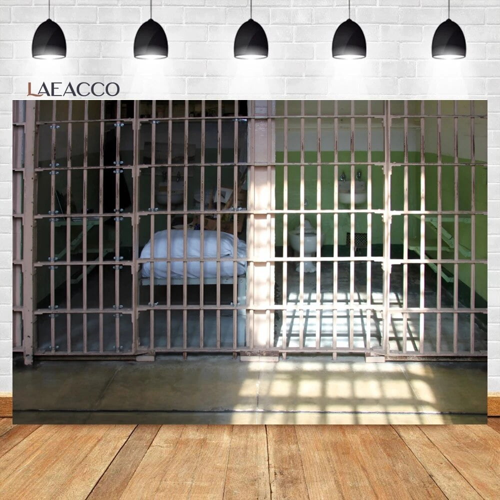 Prison Cell Room Backdrop Dark Jail Cell Bed Bloodstains Murder Mystery ...
