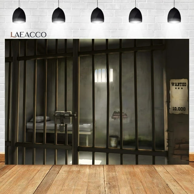 Prison Cell Room Backdrop Dark Jail Cell Bed Bloodstains Murder Mystery ...