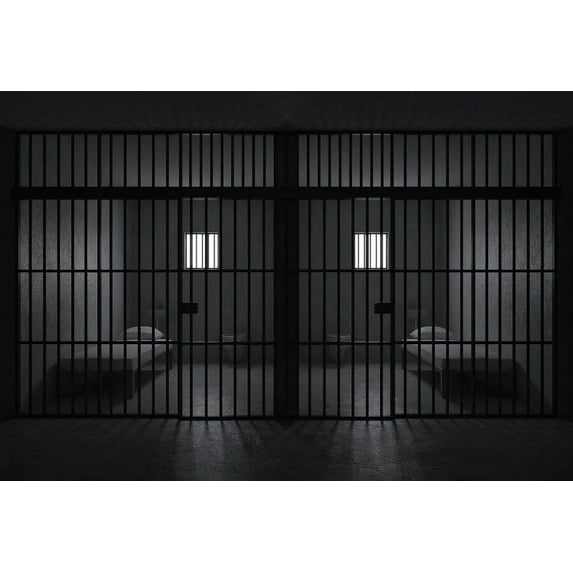 Prison Dark Scary Jail Cell Bars Backdrop Crime Scene Picture Mugshot ...