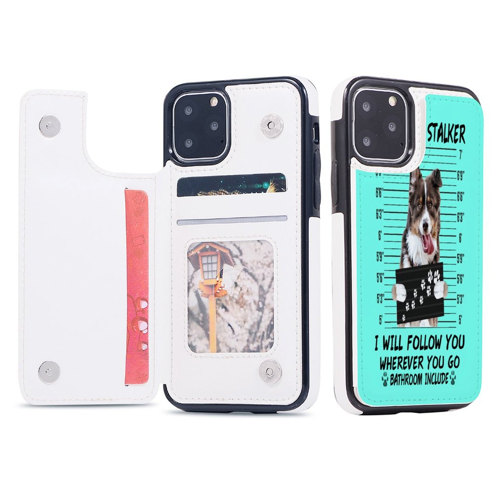 Prison Dog ,Border Collie Leather Wallet Case for iPhone 16 15 14 13 12 ...