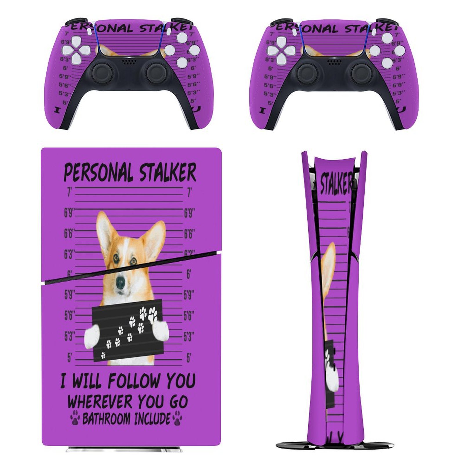 Prison Dog, Corgi PS5/PS5 Slim Digital Disc Skin Sticker For Console ...
