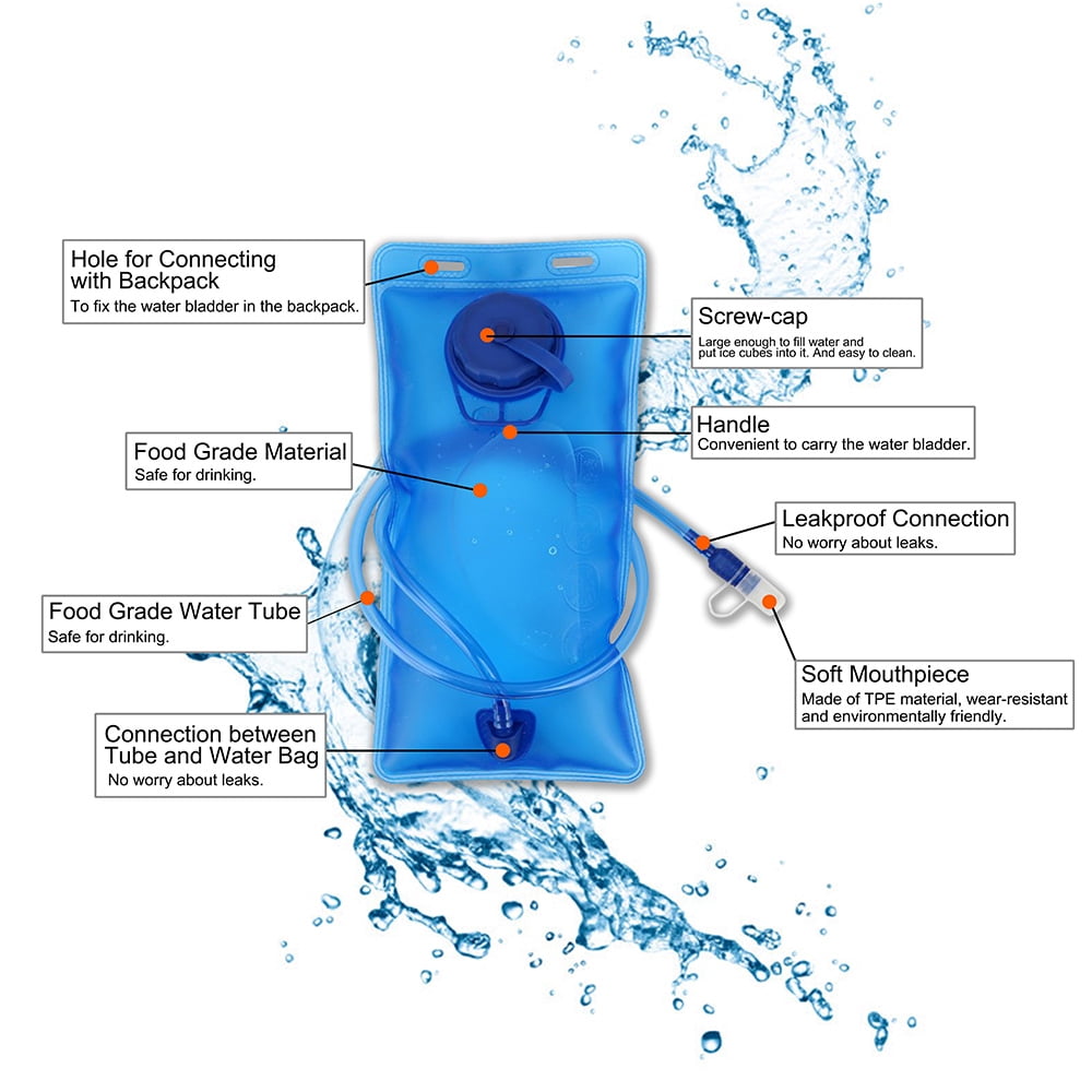 Pristin Hydration Bladder,Bladder 2 Liter Leak Proof Water Proof Water ...