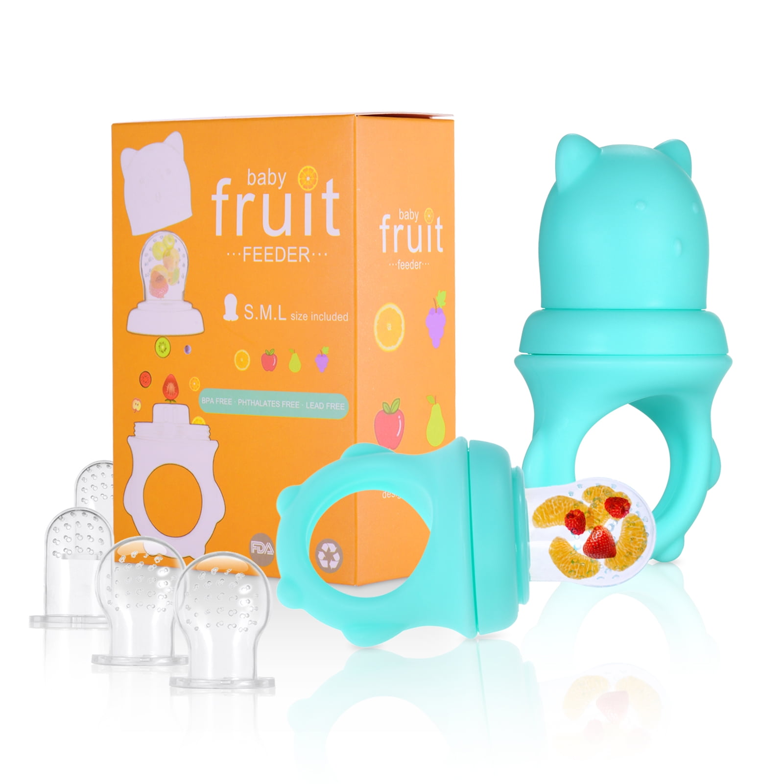 Pristin Silicone Pacifier,Feeder SML 3 Fruit Feeder Baby Feeder S/M/L ...