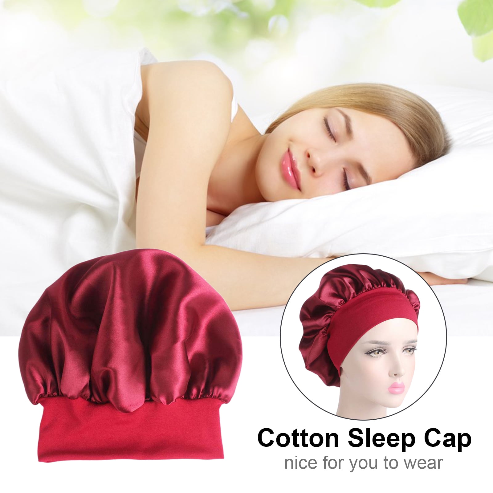 Pristin Sleep Cap,Curly Hair Wrap Hat Women Natural Head BandWide Head ...