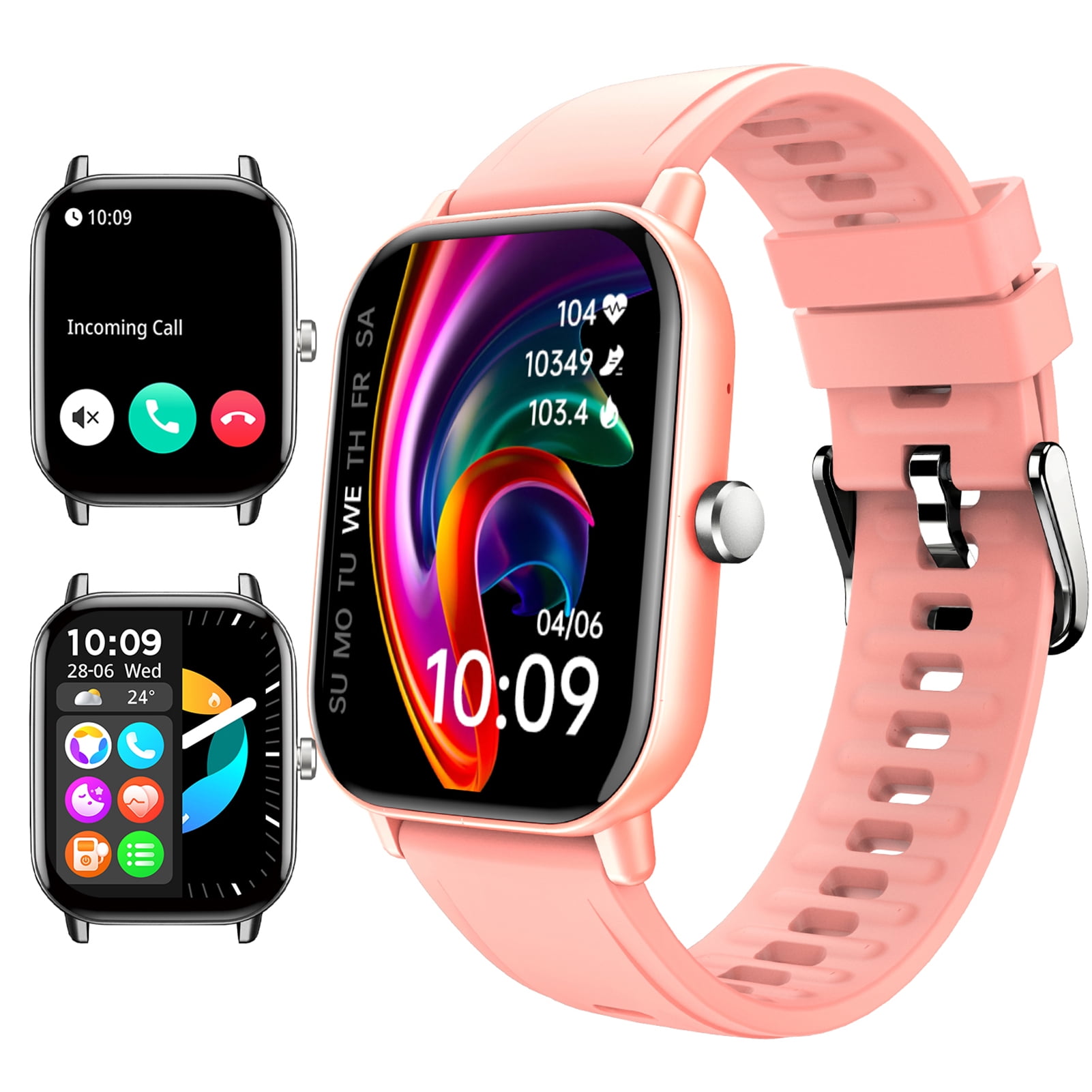 Pristin Watch,Watch Waterproof Bt5.3 Call 100+ Modes Slim Smart Watch 2 ...