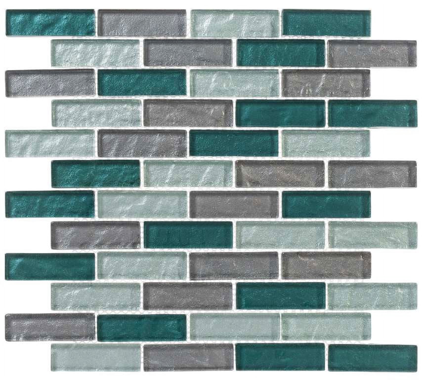 Pristine Tahiti Blue 1-in. x 3-in. Brick Joint Metal Look Polished ...