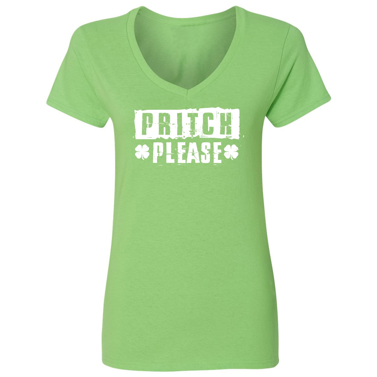 Pritch Please Graphic Tee - Distressed Design Ladies' V-Neck Tshirt ...