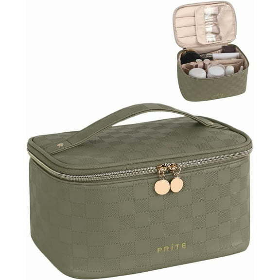 Hovmgk Portable Makeup Bag, Multi-Compartment Toiletries Organizer with ...