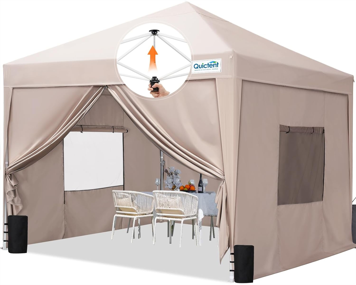 Privacy 10x10 Pop up Canopy Tent with Sidewalls and Roll-up Ventilated ...