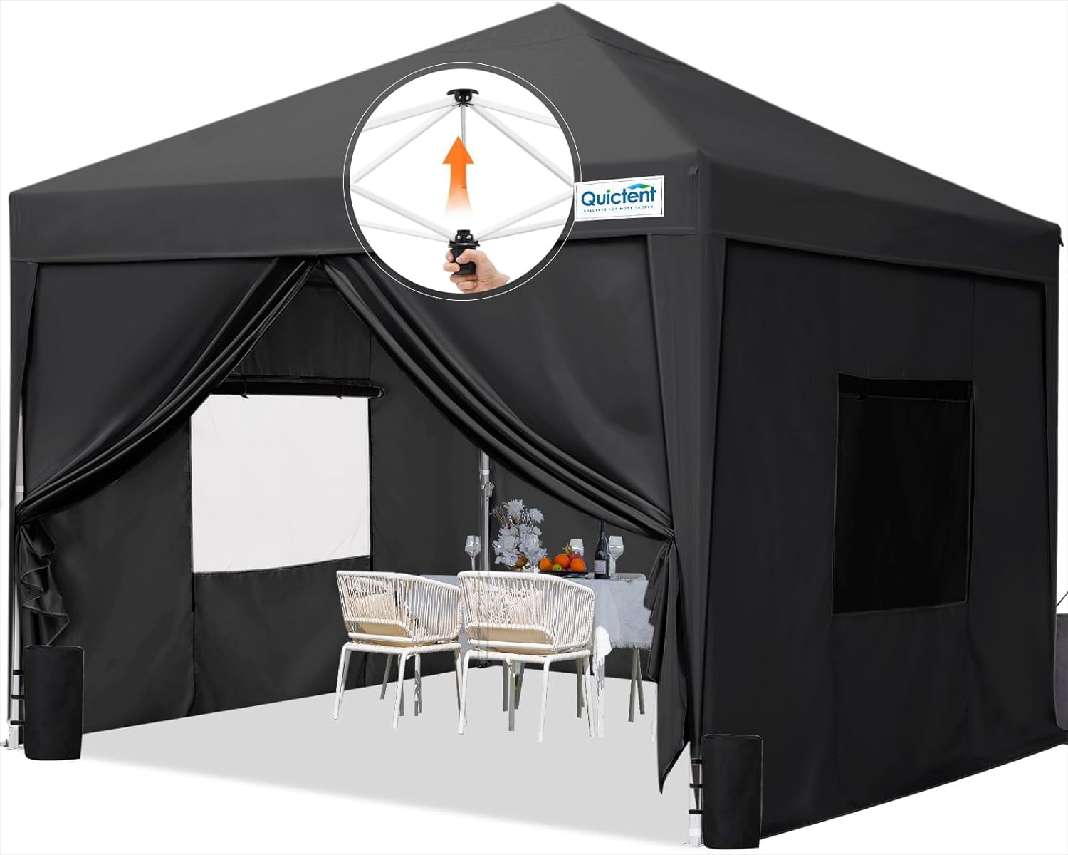 Privacy 10x10 Pop up Canopy Tent with Sidewalls and Roll-up Ventilated ...