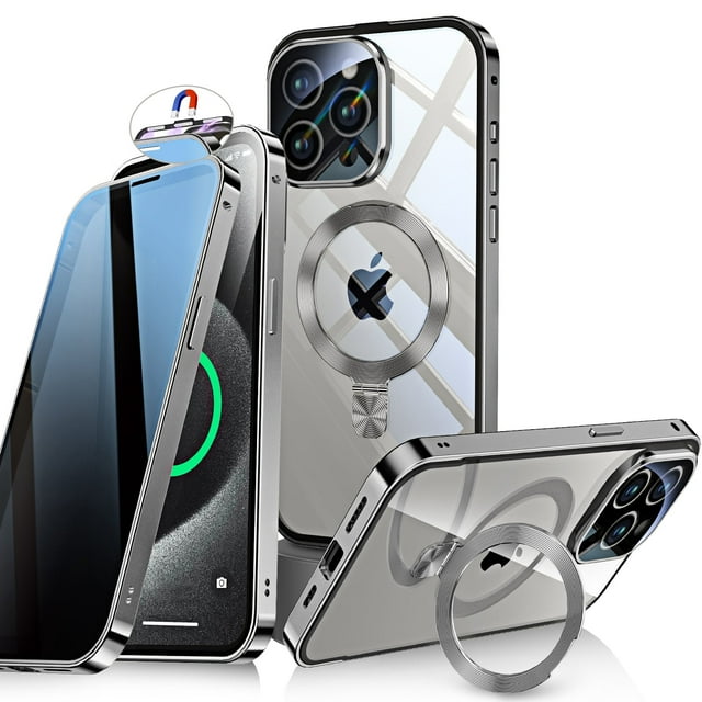 JETeacka iPhone 15 Pro Max Auto Lock Case Privacy Screen Protector ...
