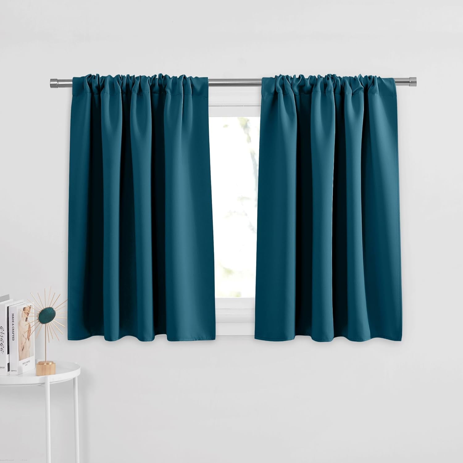 Privacy Curtains 30 inch 2 Panels Set, Room Darkening Rod Pocket Drapes ...