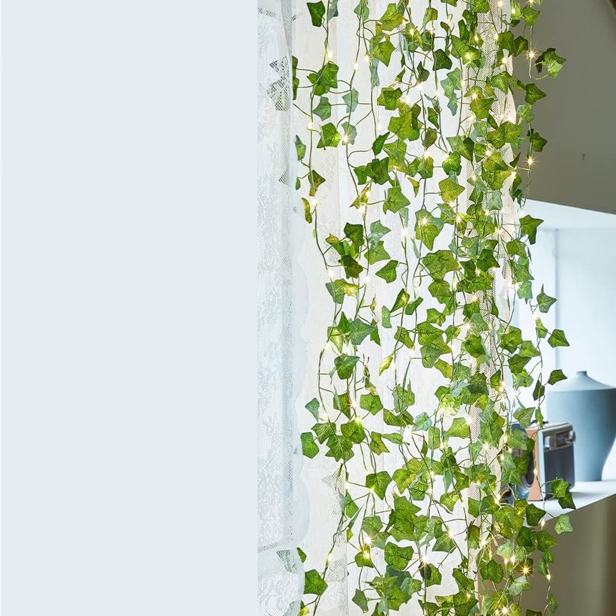 Privacy Decor With Storage Function, Solar-Powered Artificial Ivy Vines ...