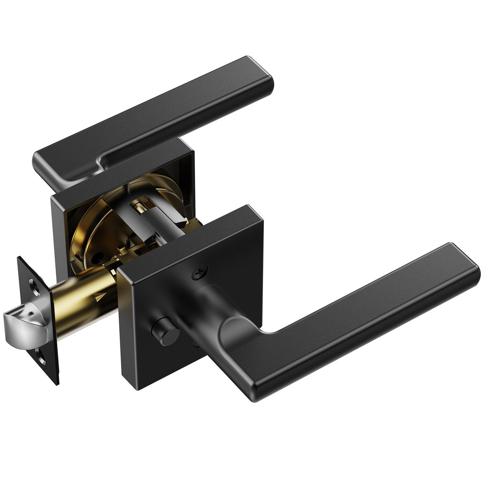 Privacy Door Handle, 1 Pack Matte Black Door Lever, Left or Right ...