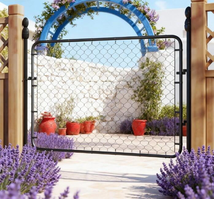Privacy Fence Galvanized Steel Garden Door,Garden Gate Chain Link Fence ...