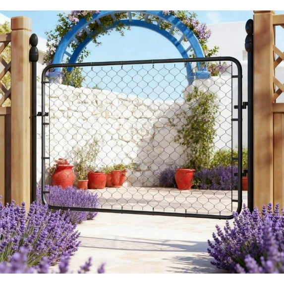 Privacy Fence Galvanized Steel Garden Door,Garden Gate Chain Link Fence ...