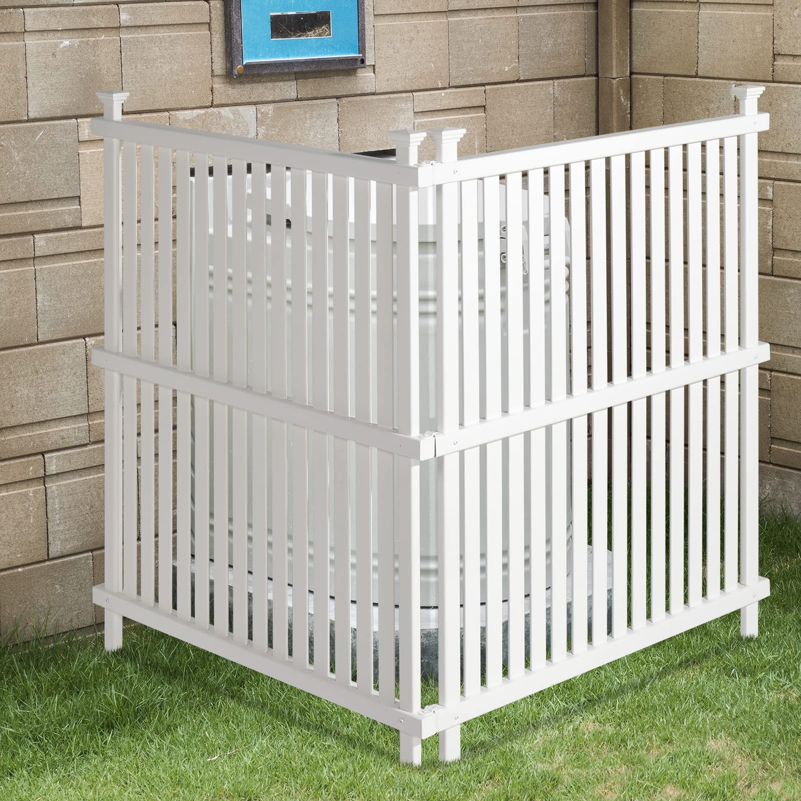 Privacy Fence Panels 2 Pack, Vinyl Outdoor Screen for Concealing Trash ...