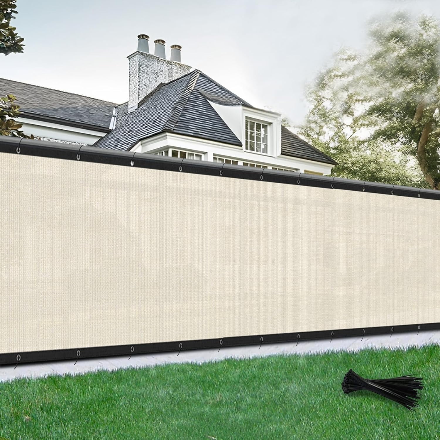 Privacy Fence Screen 4' x 38' Heavy Duty Mesh Fence Net Cover with ...