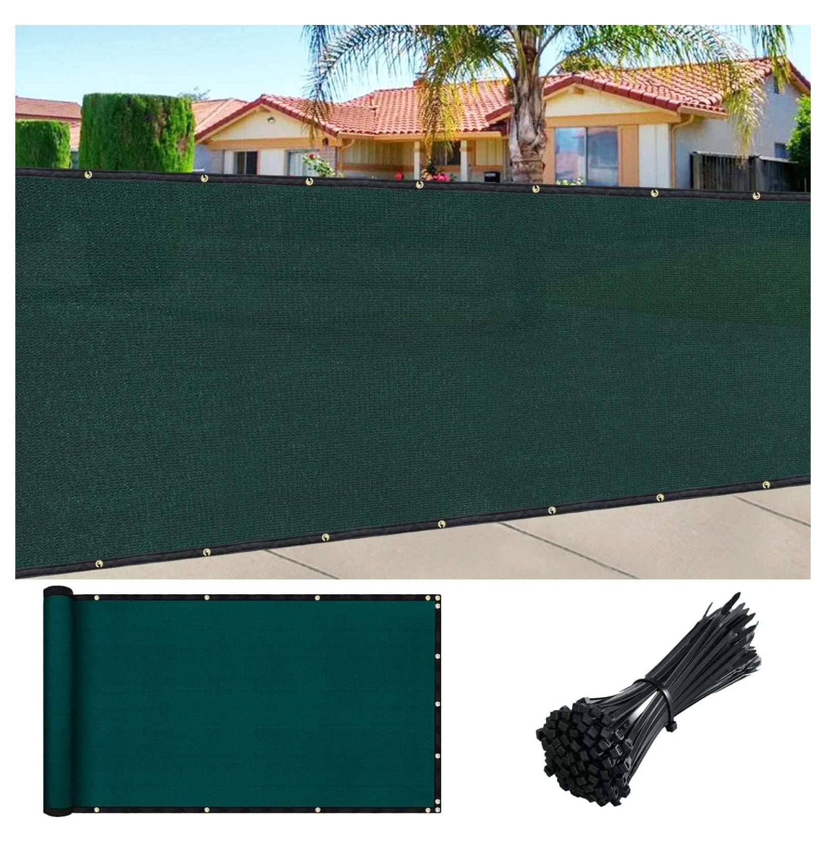 Privacy Fence Screen 4ft x 50ft Green Heavy Duty Windscreen Fencing ...