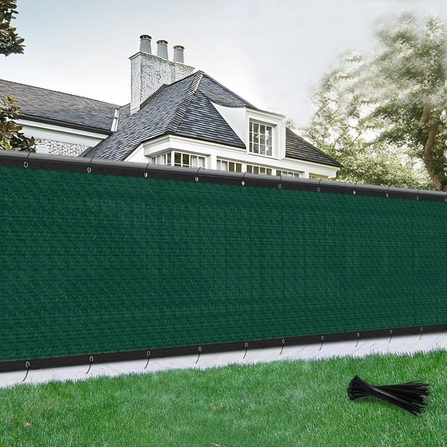 Privacy Fence Screen 5' x 34' Heavy Duty Mesh Fence Net Cover with ...