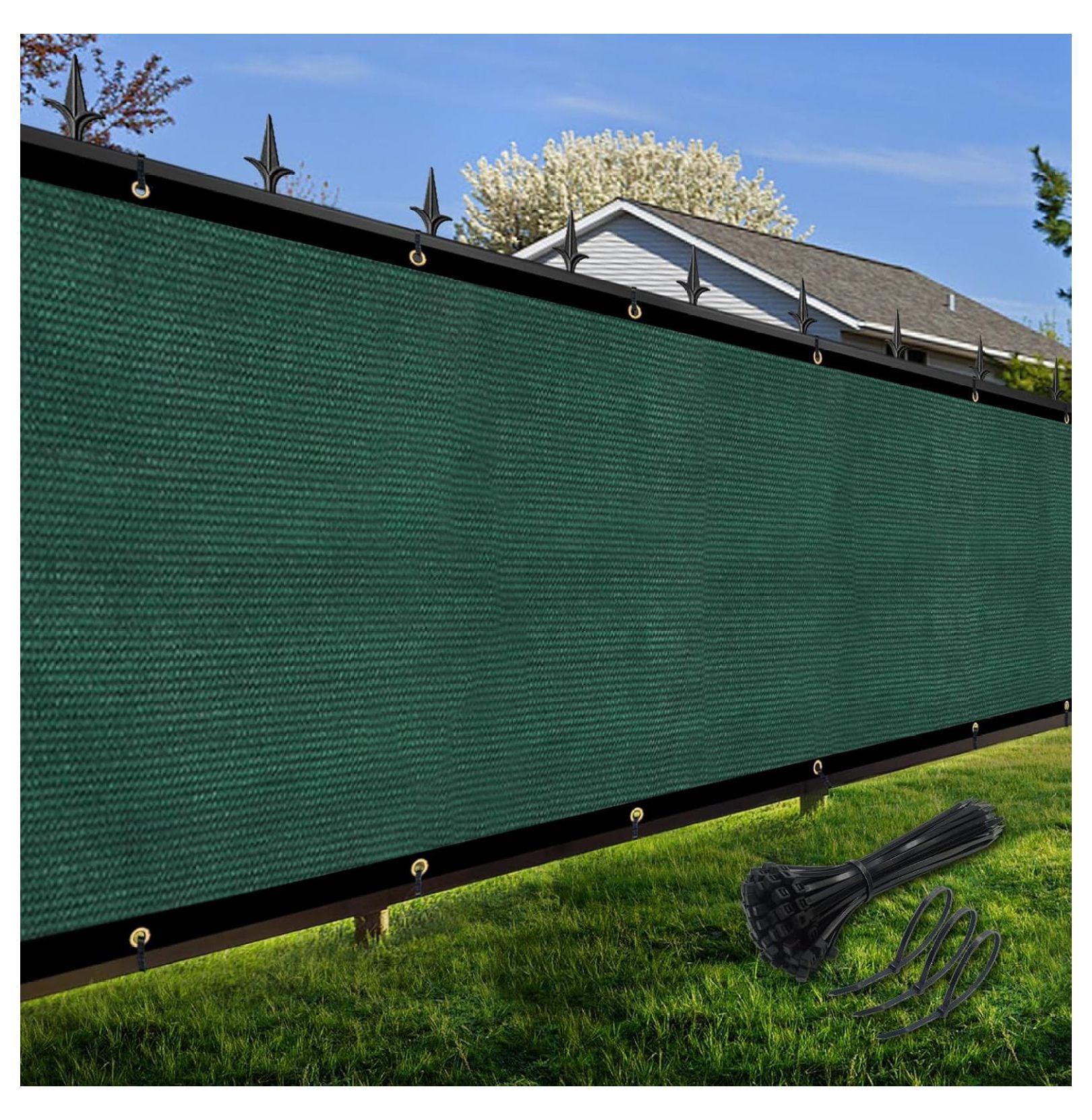 Privacy Fence Screen 5'x49'CustomSized Mesh Fencing Shade Cover with ...