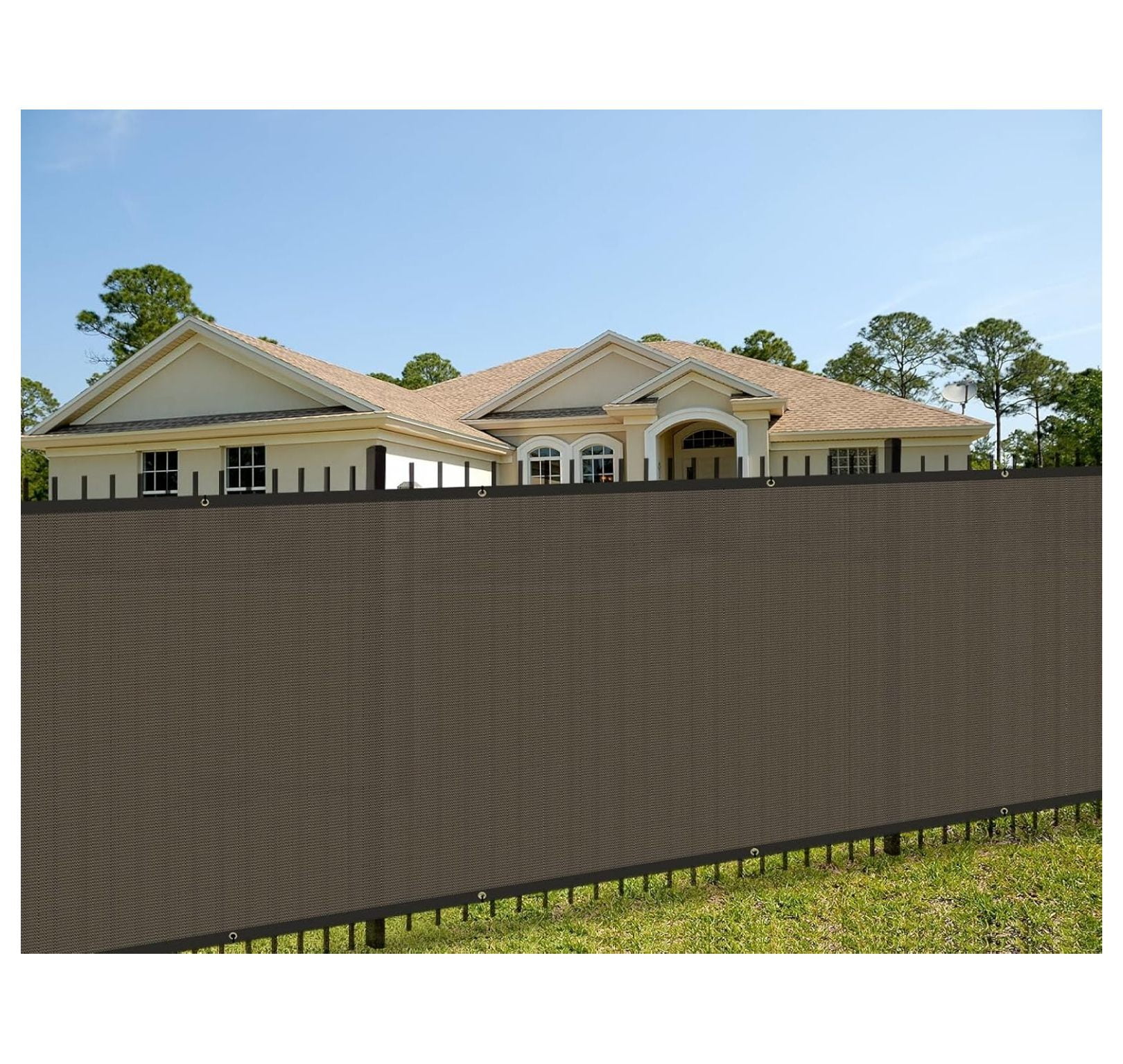 Privacy Fence Screen 5FT: 5'x12' Privacy Fence with Zipties Brown Heavy ...