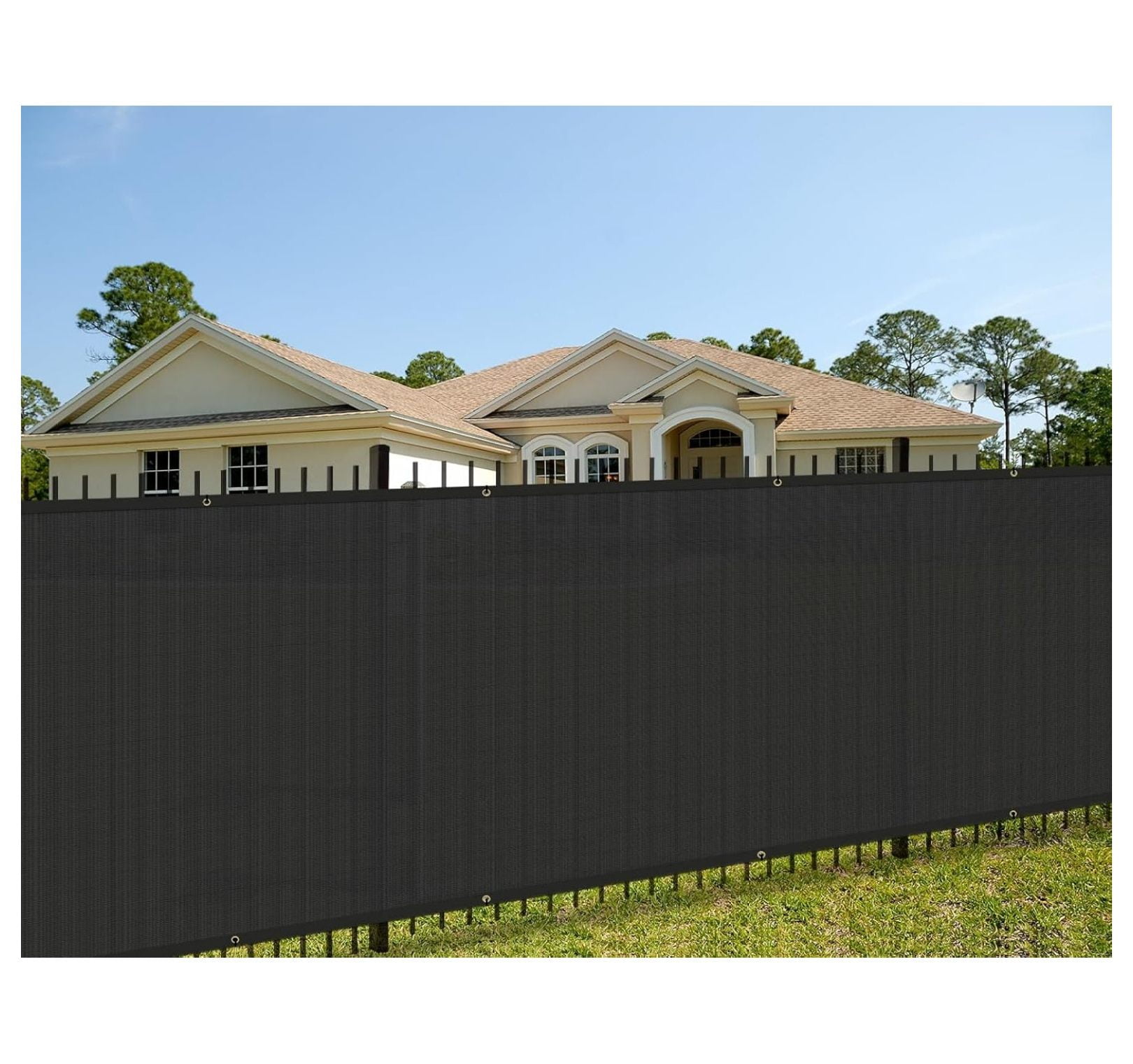 5 Ft x 20 Ft Black Fence Screens, Heavy Duty Outdoor 150 GSM Privacy ...