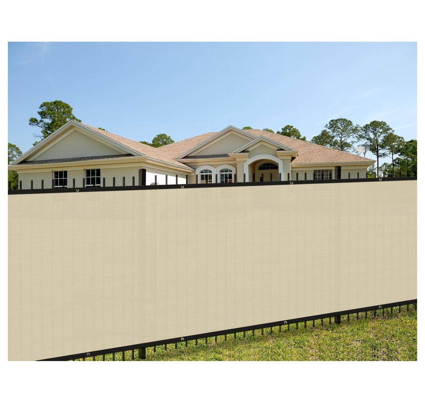 Privacy Fence Screen 5FT: 5'x50' Privacy Fence with Zipties Beige Heavy ...