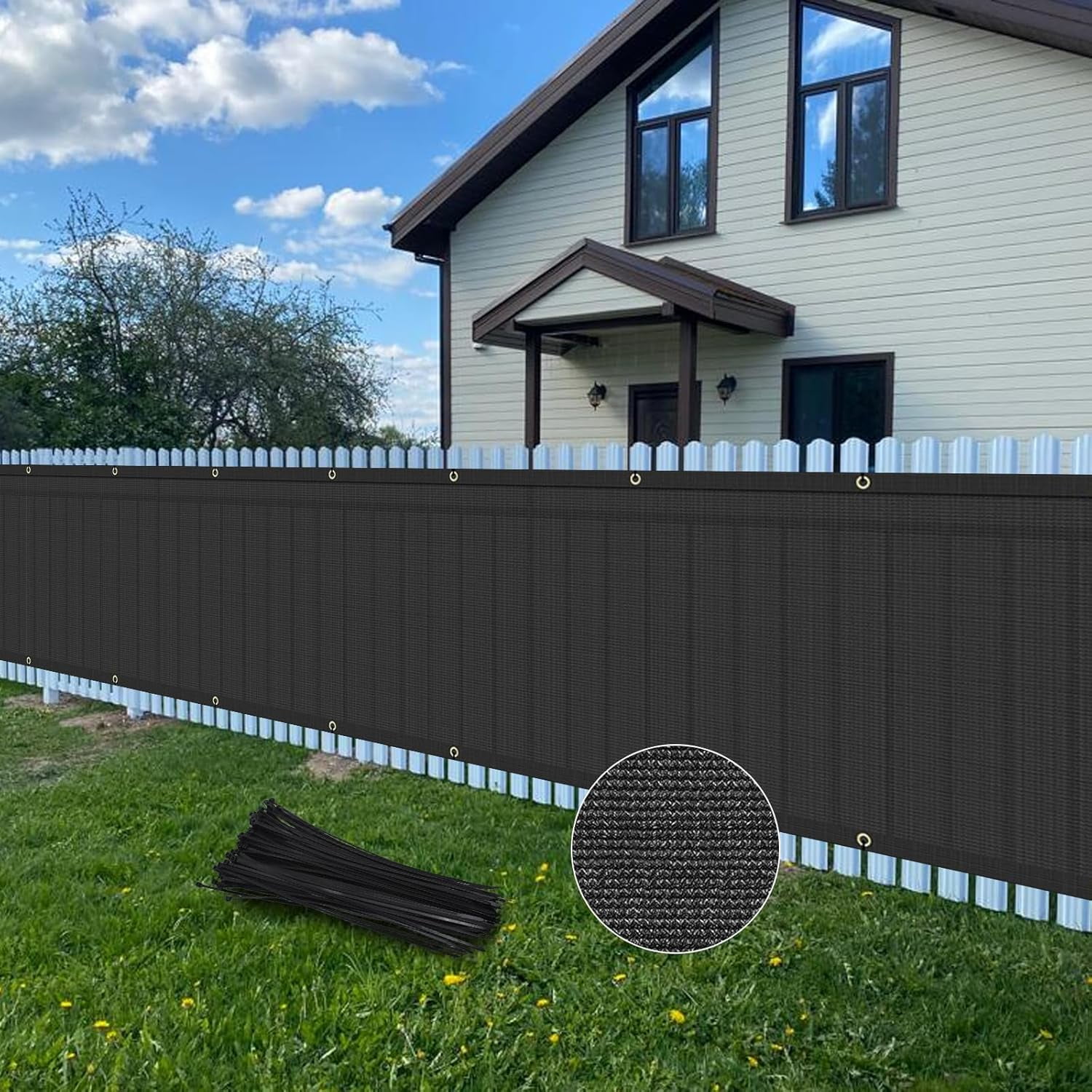Privacy Fence Screen, 5x50FT Patio Privacy Screen, 160 GSM Shade Cloth ...