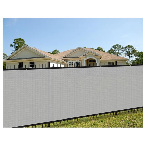 6 Ft x 25 Ft Privacy Gray Fence Screens, Heavy Duty Outdoor 150 GSM ...