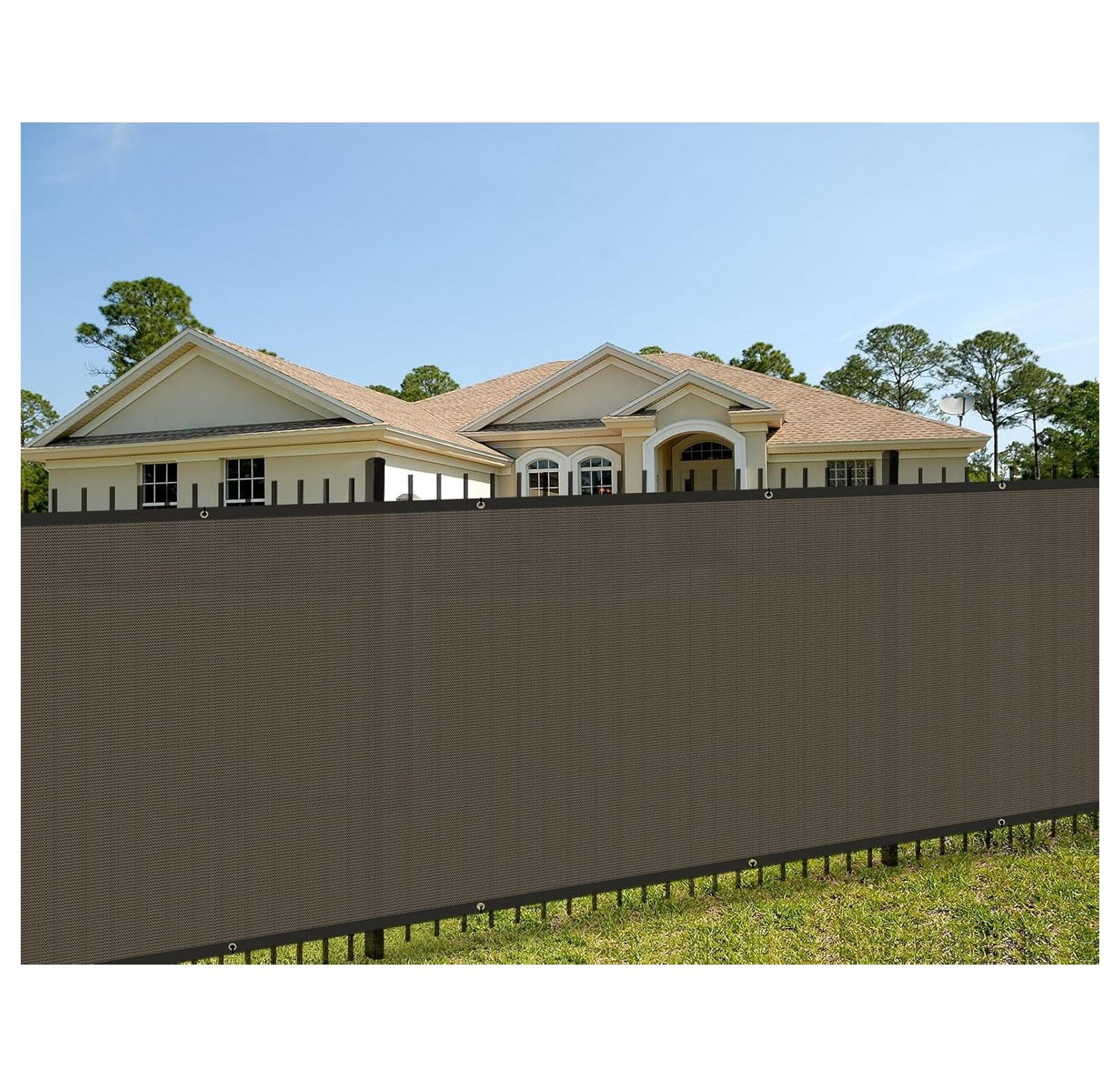 Privacy Fence Screen 6FT: 6'x30' Privacy Fence with Zipties Brown Heavy ...