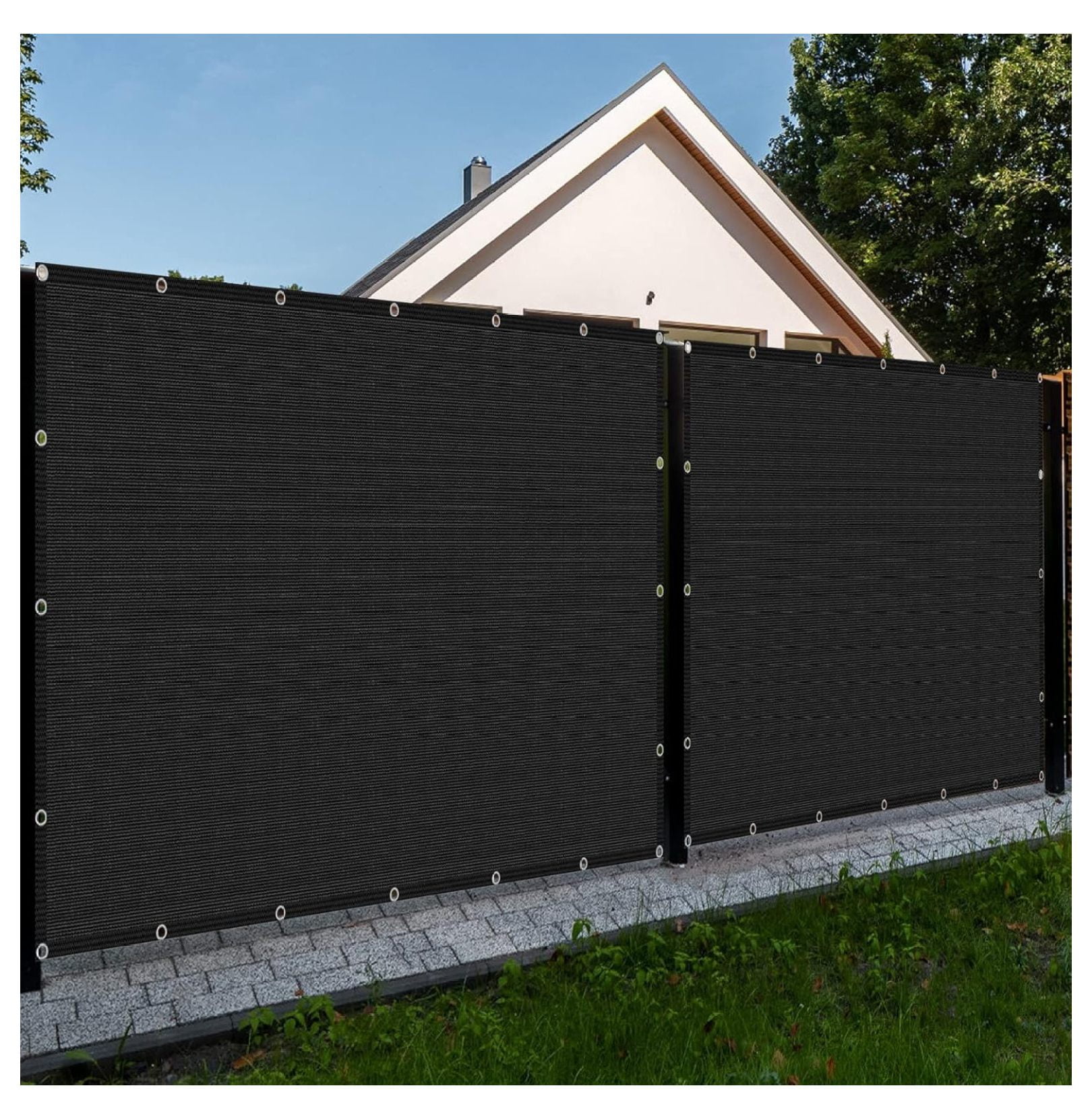 Privacy Fence Screen 8' x 14' Black Heavy Duty Fencing Mesh Shade Net ...