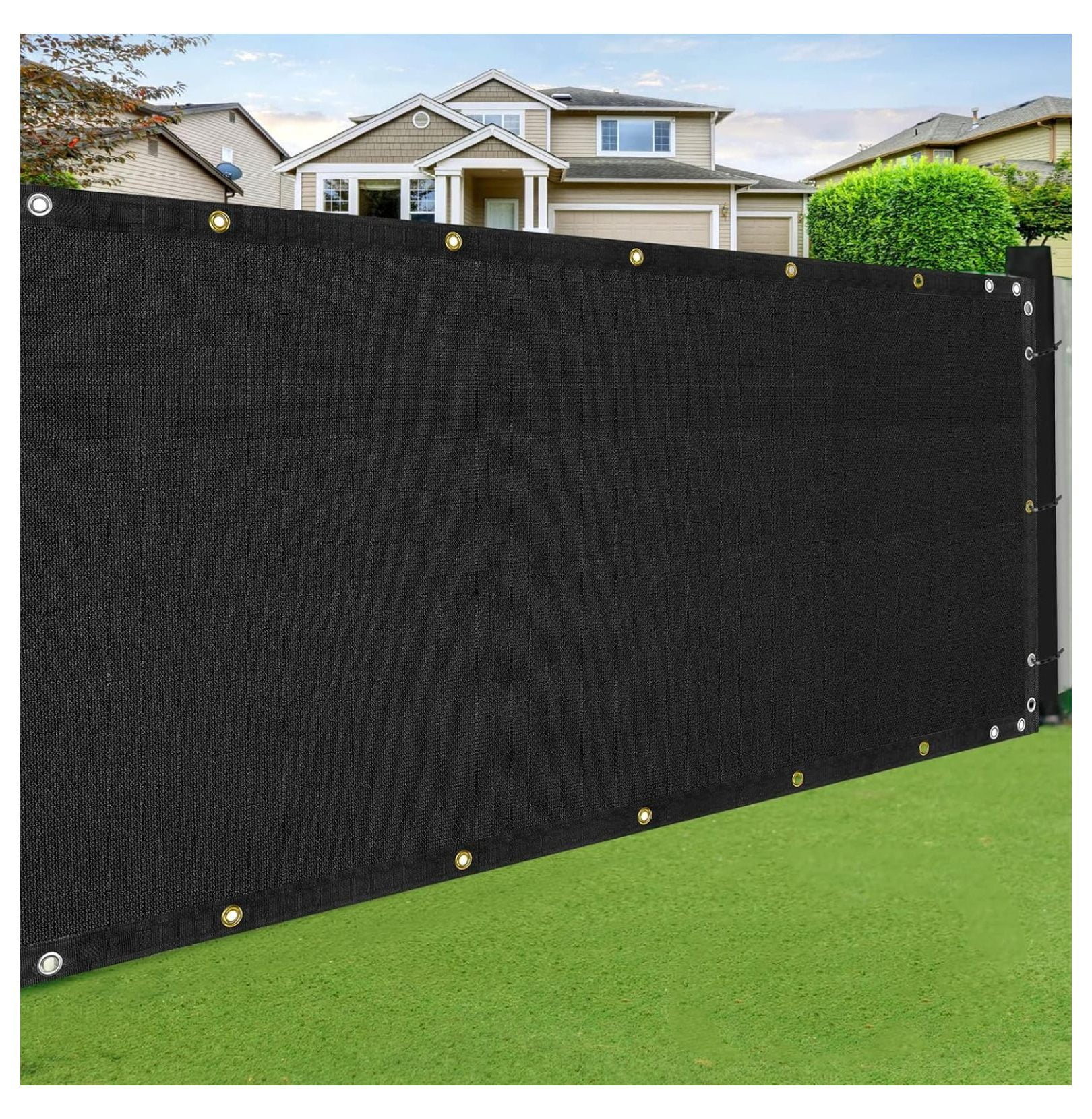 Privacy Fence Screen 8ft×50ft, Black Heavy Duty Windshield Cover, Mesh ...