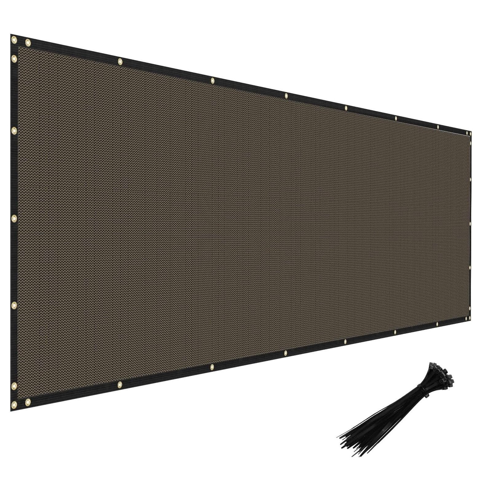6' x 11' Brown Fence Screens, Heavy Duty Privacy Windscreen with Brass ...