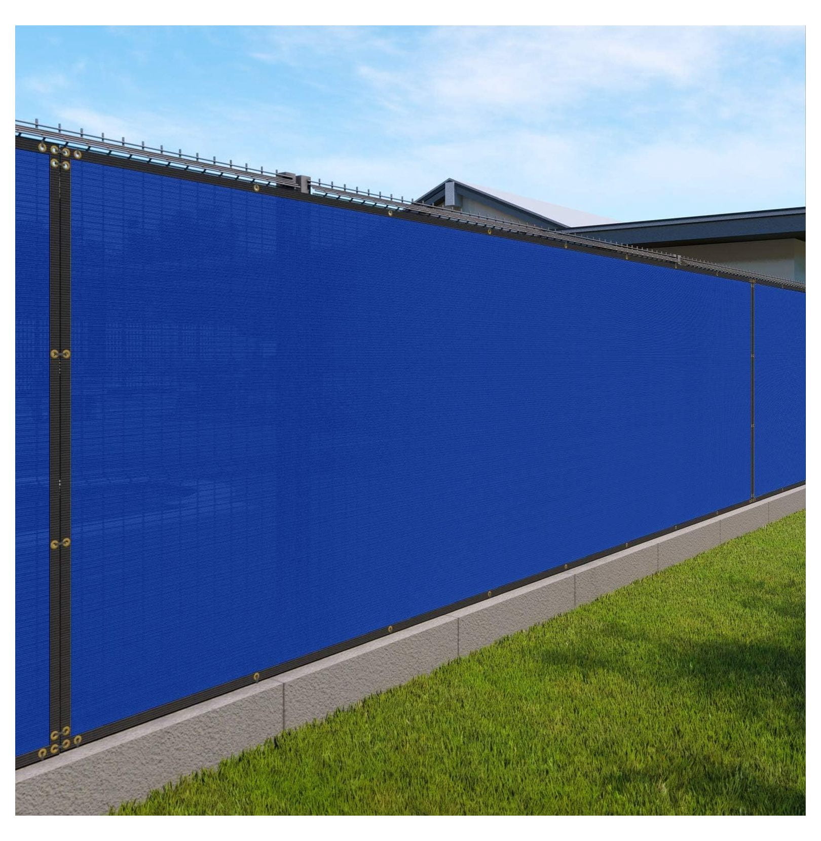 6 x 13 Blue Fence Screens, Heavy Duty Windscreen with Brass Grommets ...