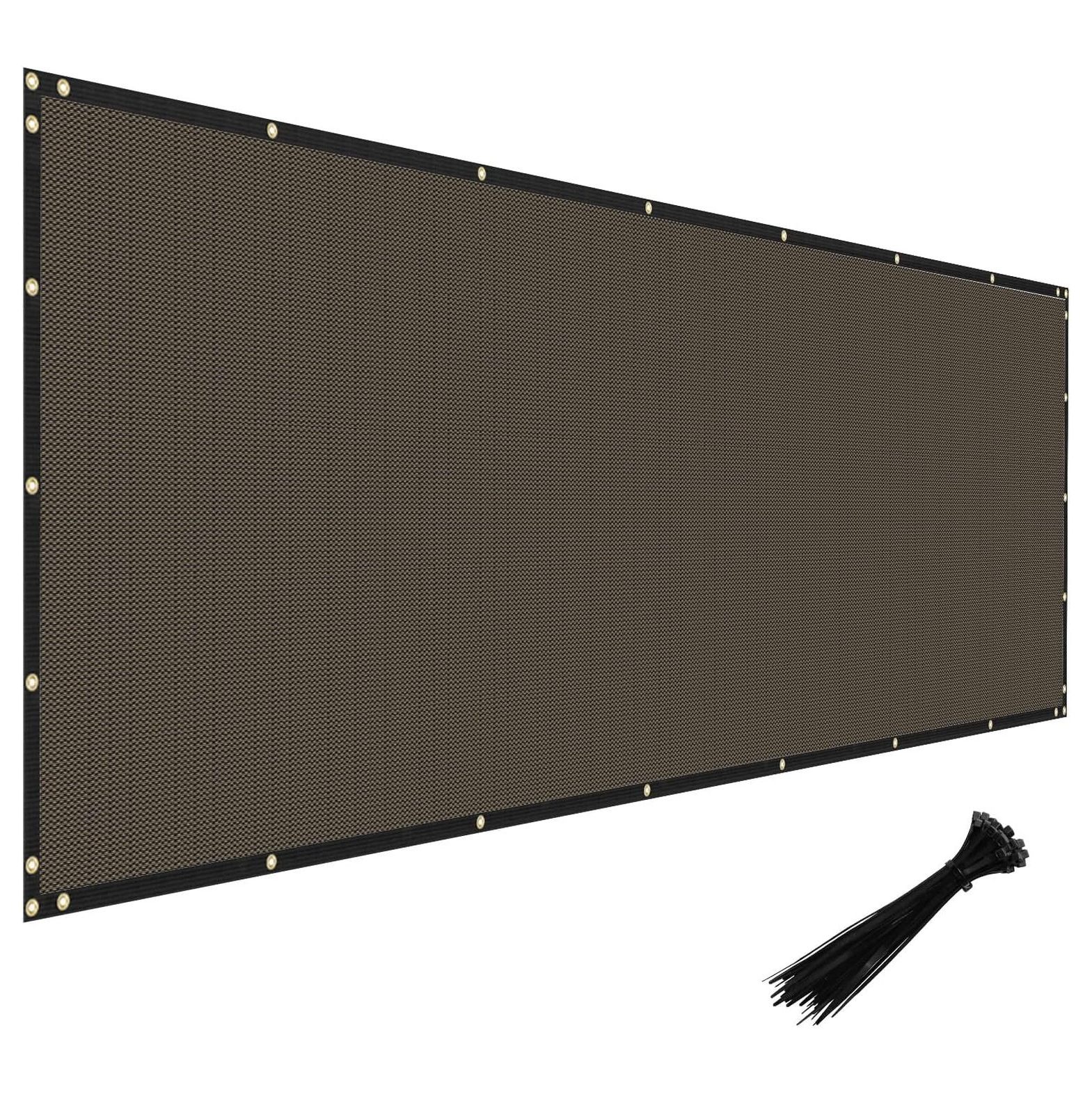 6' x 13' Brown Fence Screens Heavy Duty Windscreen with Brass Grommets ...
