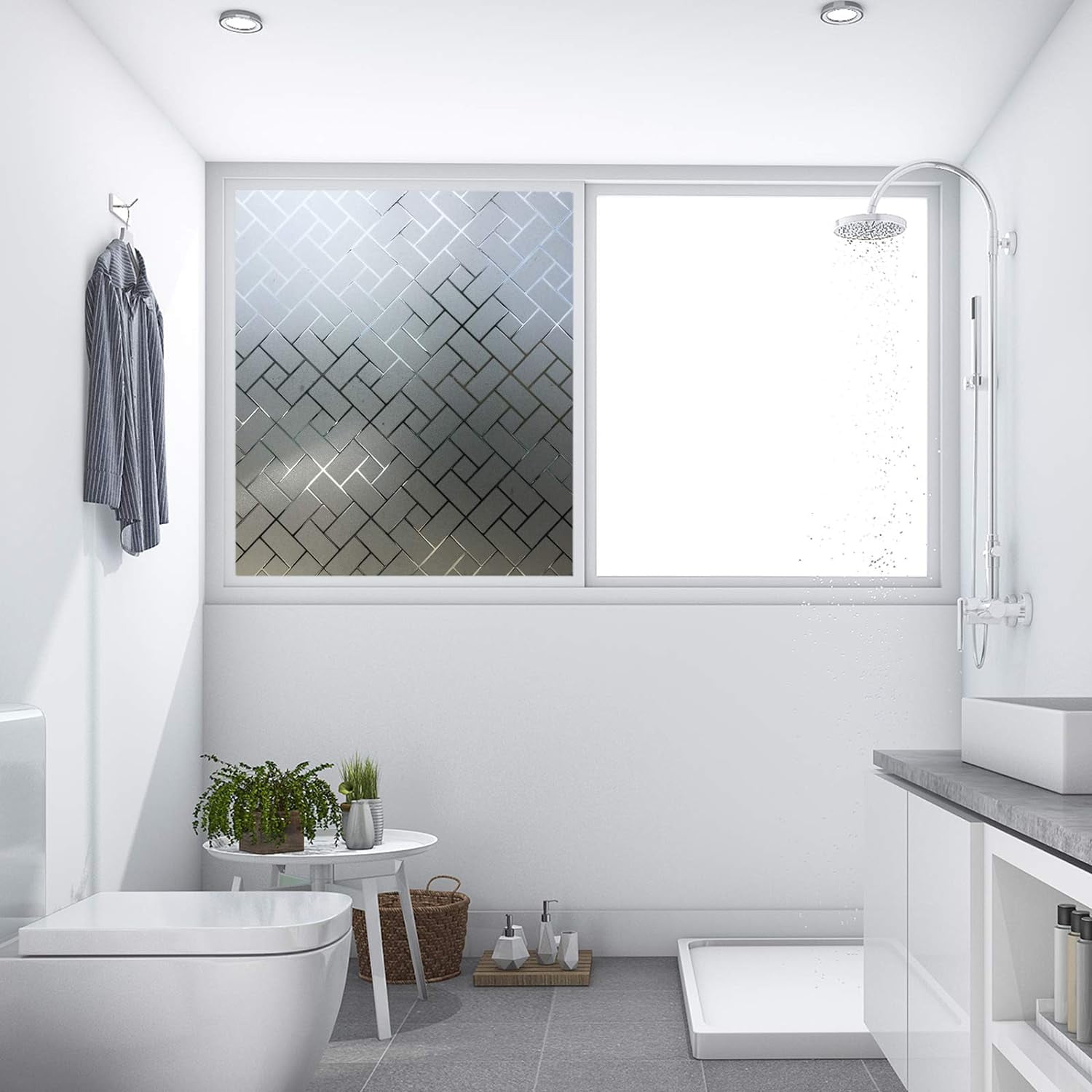 Privacy Frosted Translucent Decorative Window Glass Static Cling ...