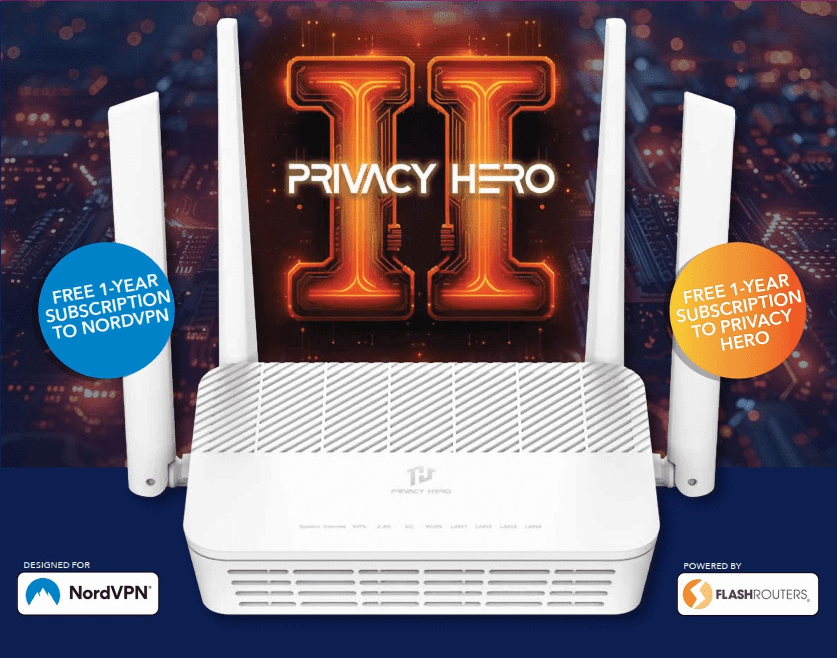 Privacy Hero 2 Wireless Home Internet VPN Router - Free 1 Year NordVPN ...