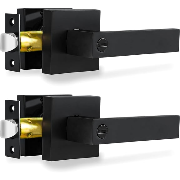 Black Door Knobs Interior Matte Knob For Bedroom Bathroom (6 Pack ...