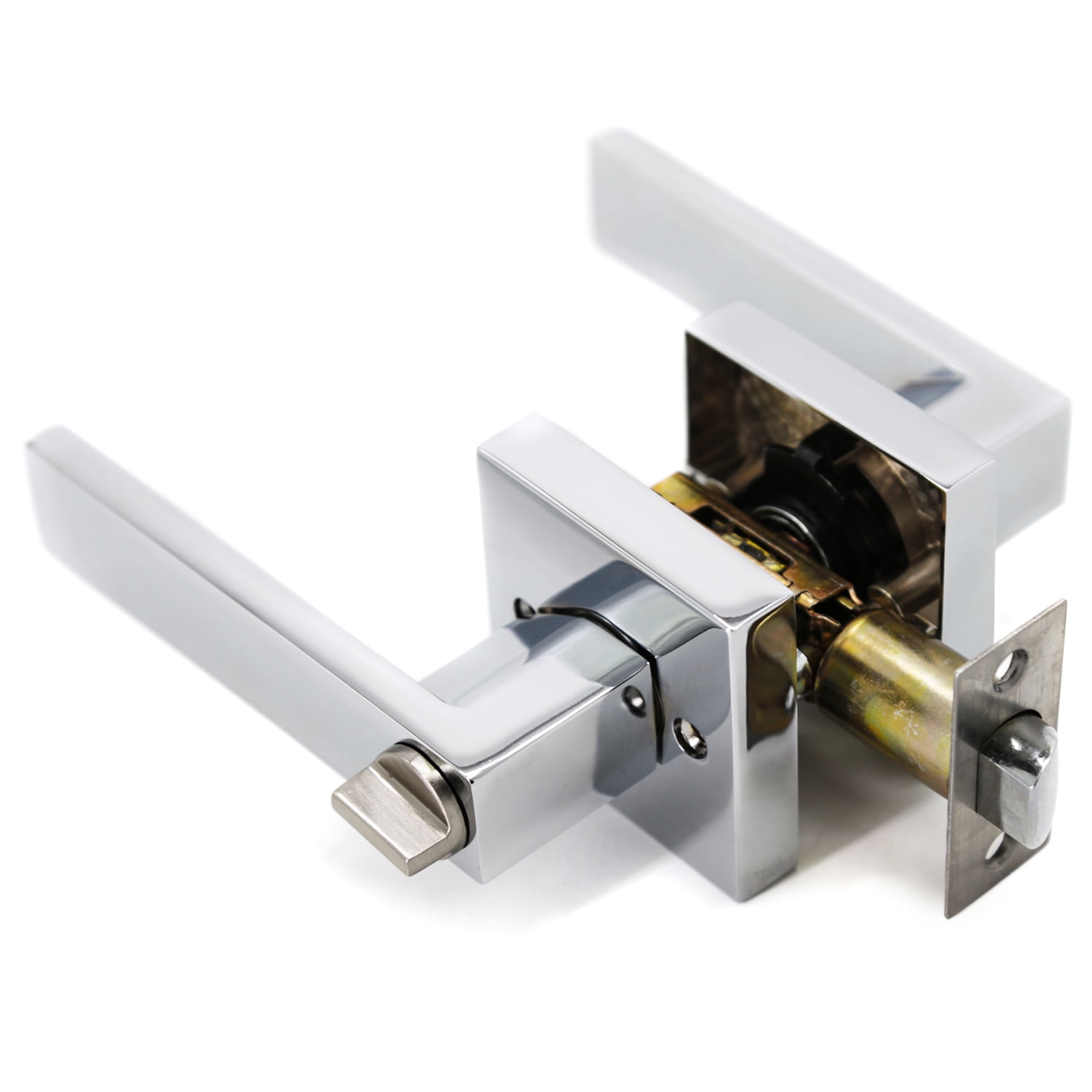 Privacy Lever Style Chrome Crown Door Handle by Villar Home Designs ...