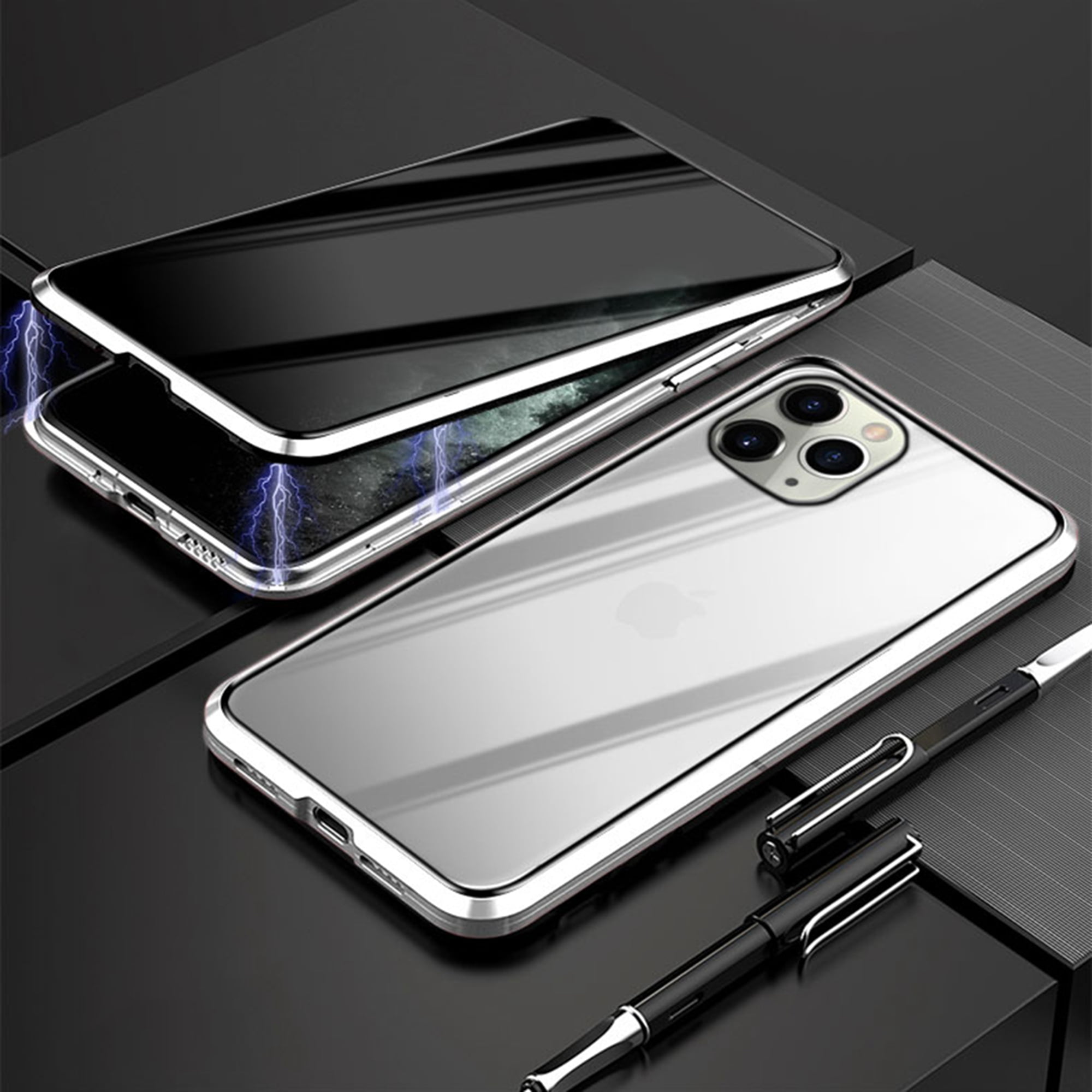 Privacy Magnetic Case For iPhone 11 Pro 5.8", Dteck Anti-Peeping Clear ...