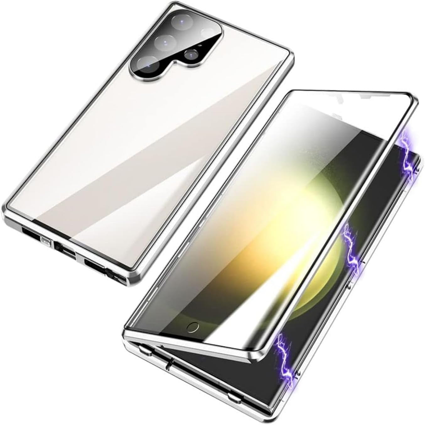 Privacy Magnetic Double Sided Tempered Glass Phone Case for Samsung ...