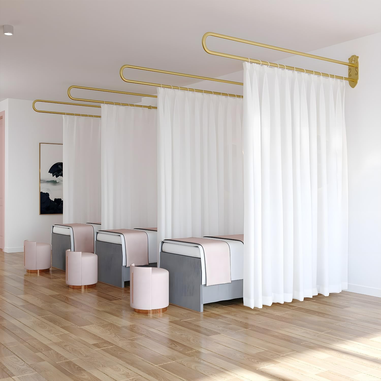 Privacy Partition Curtains, Curtain for Beauty Salon U Shaped Curtain ...