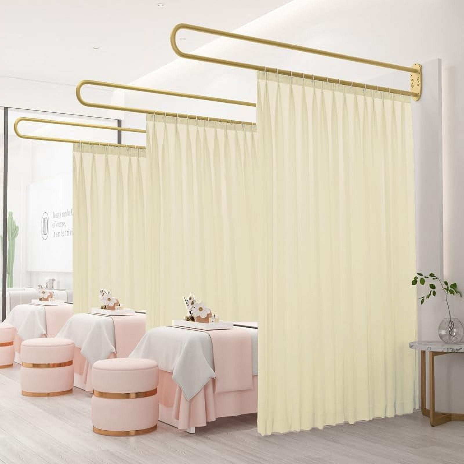 Privacy Partition Curtains, U-Shape Room Divider, Metal Support Wall ...
