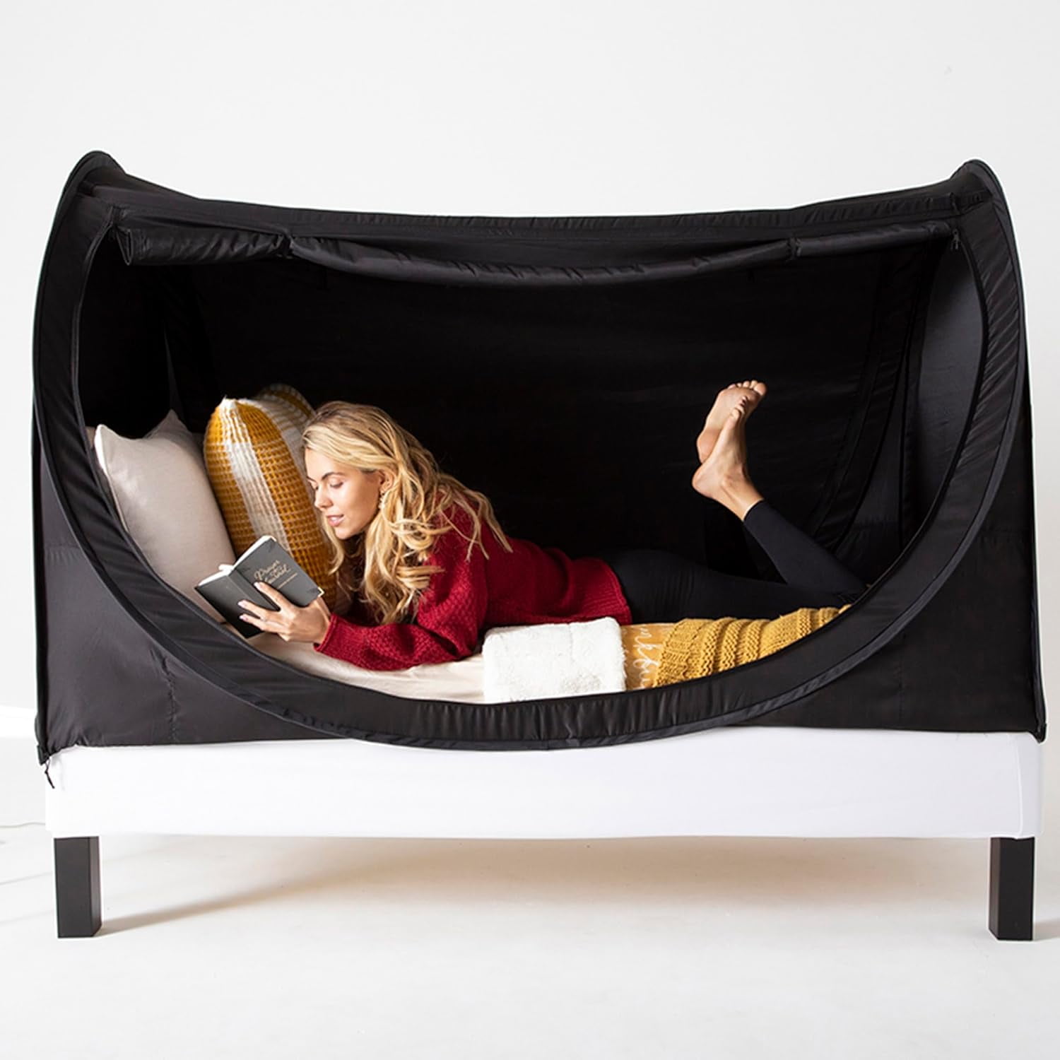 Privacy Pop up Eclipse Bed Tent Bed Drapes (Black, Twin) - Walmart.com