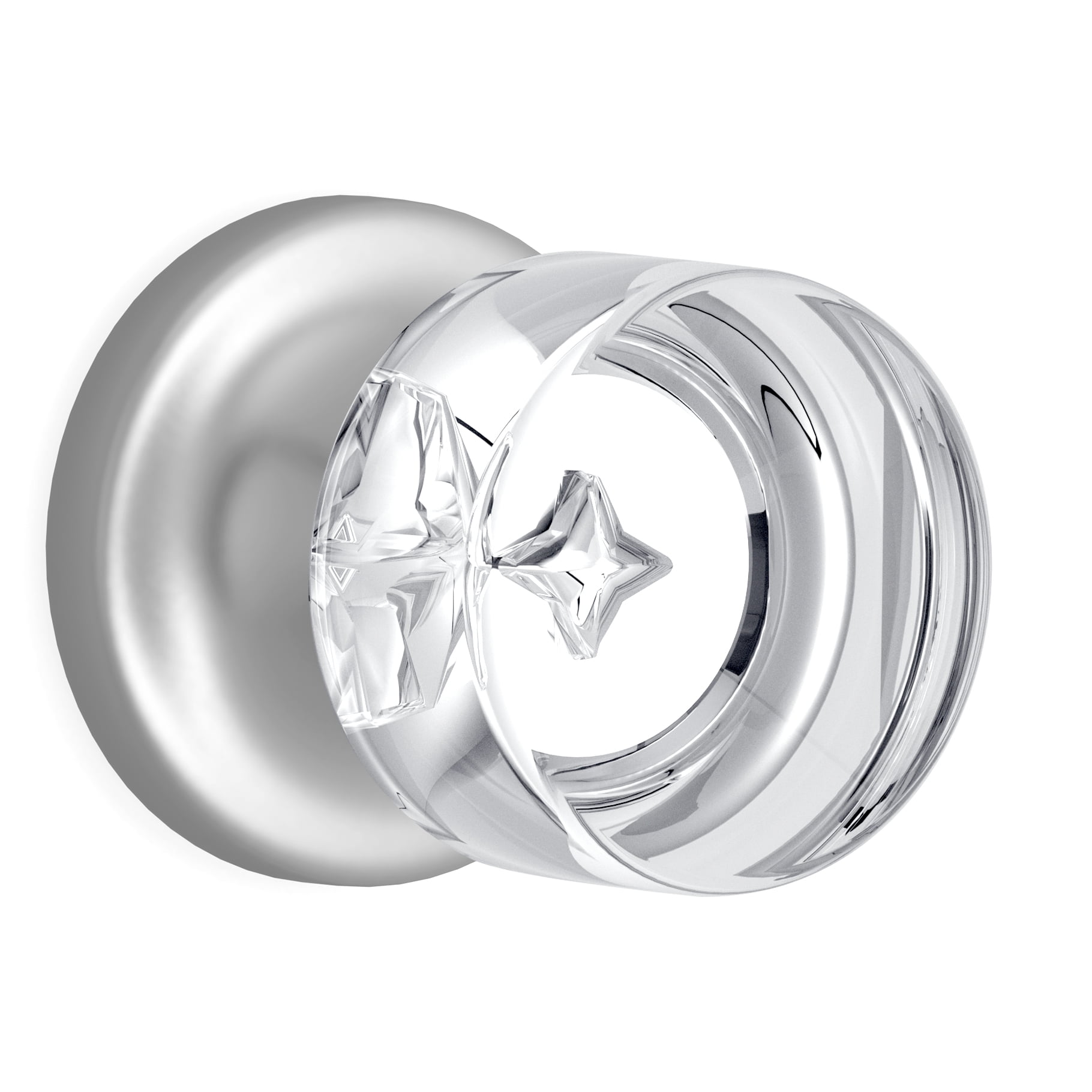 Privacy Round Crystal Door Knobs Matte Chrome Round Rosette - Walmart.com