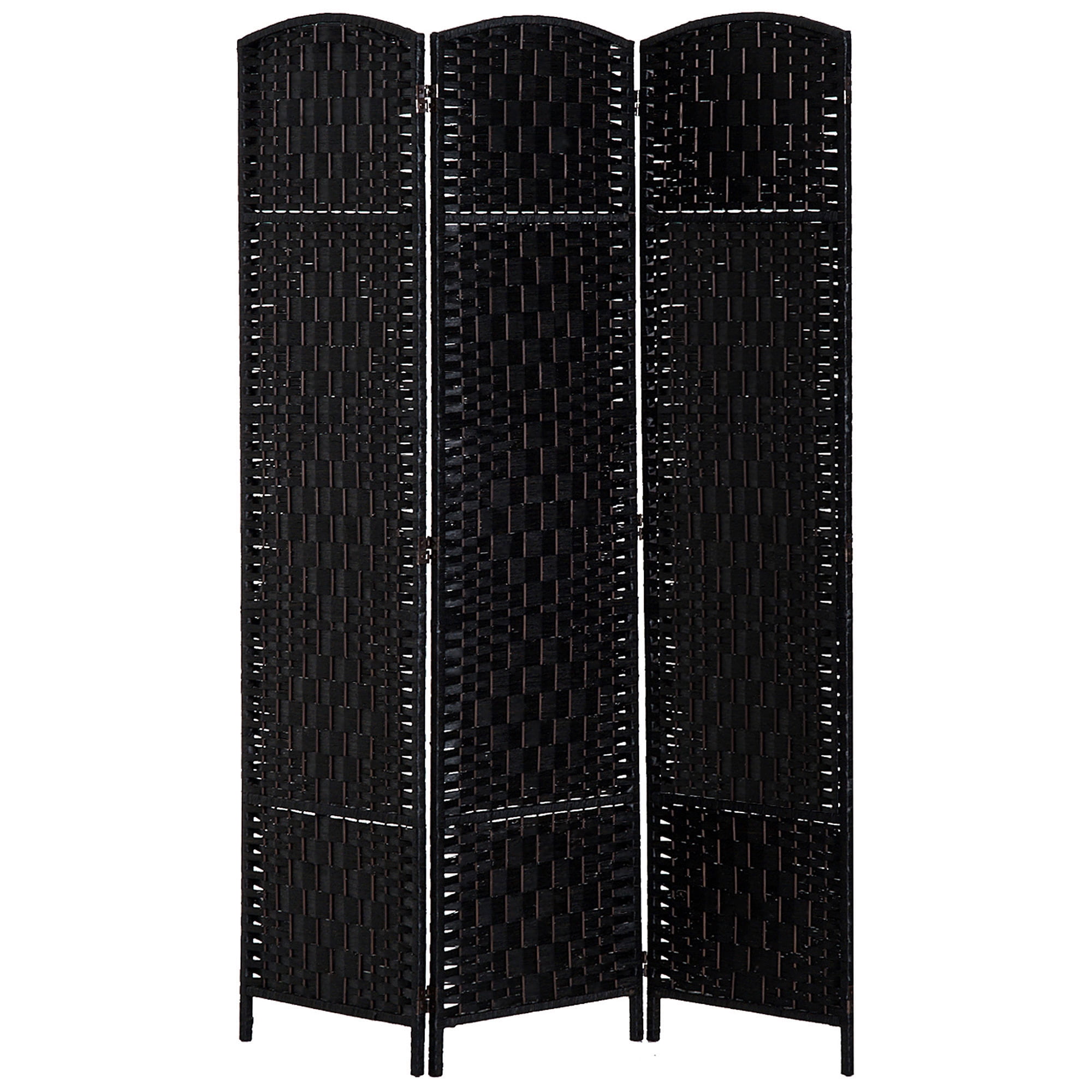 Privacy Screen 6' Tall Wicker Weave 3 Panel Room Divider Privacy Screen ...