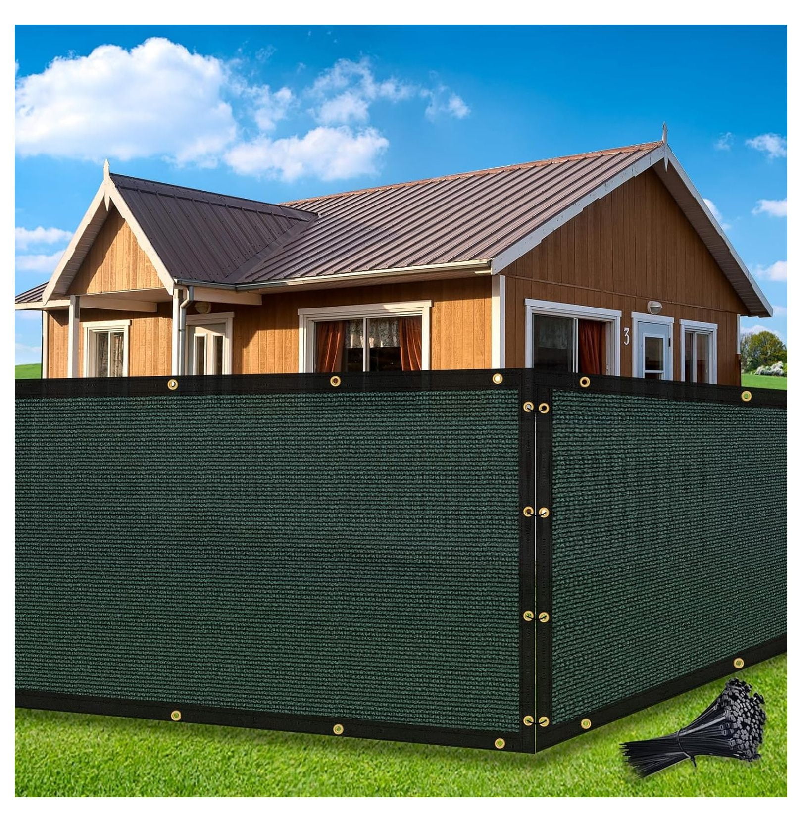 Privacy Screen Fence 3'x28'Customized Mesh Fencing Shade Cover with ...