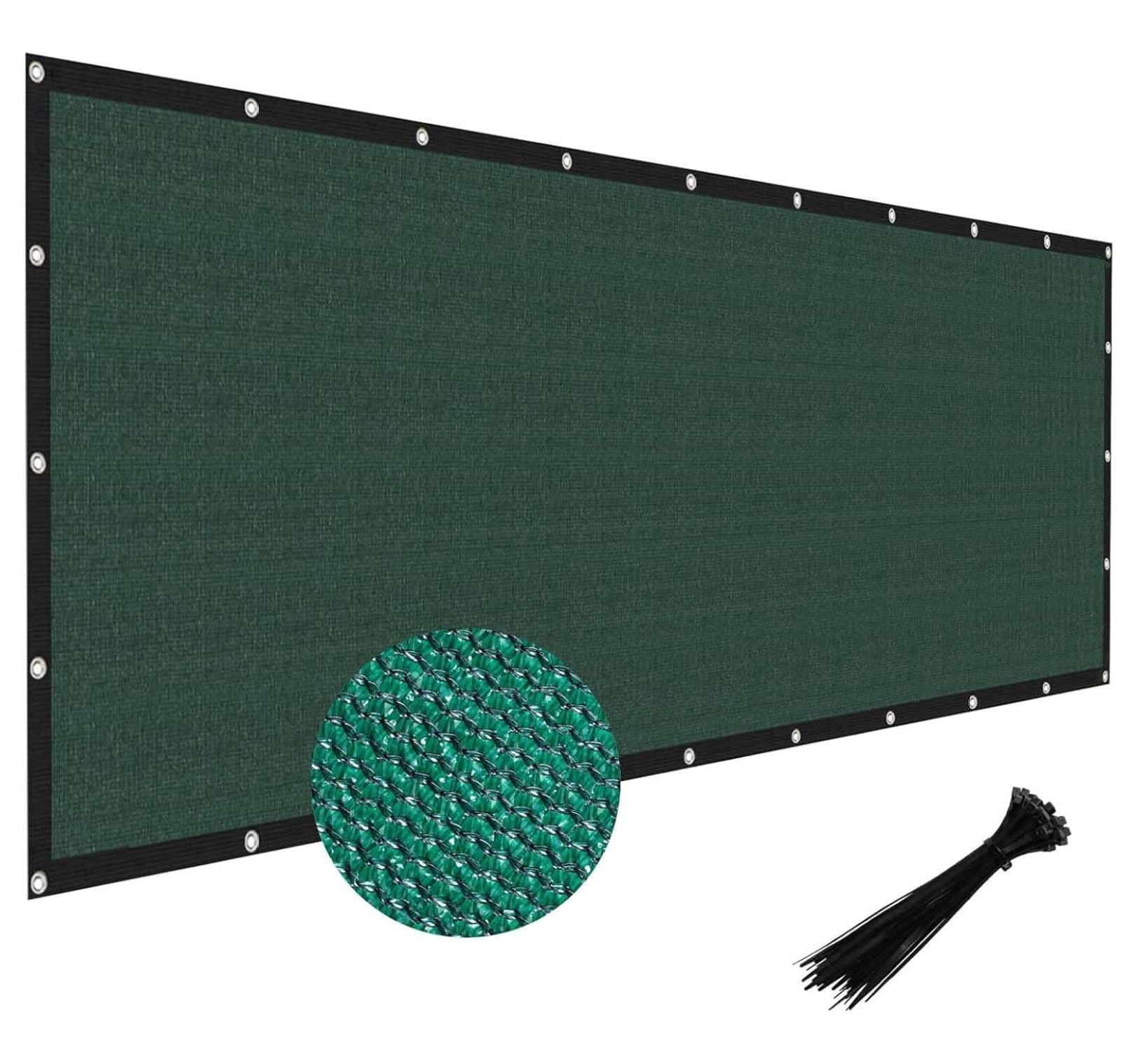 Privacy Screen Fence 4' x 10' Dark Green Heavy Duty Dustproof Denoise ...